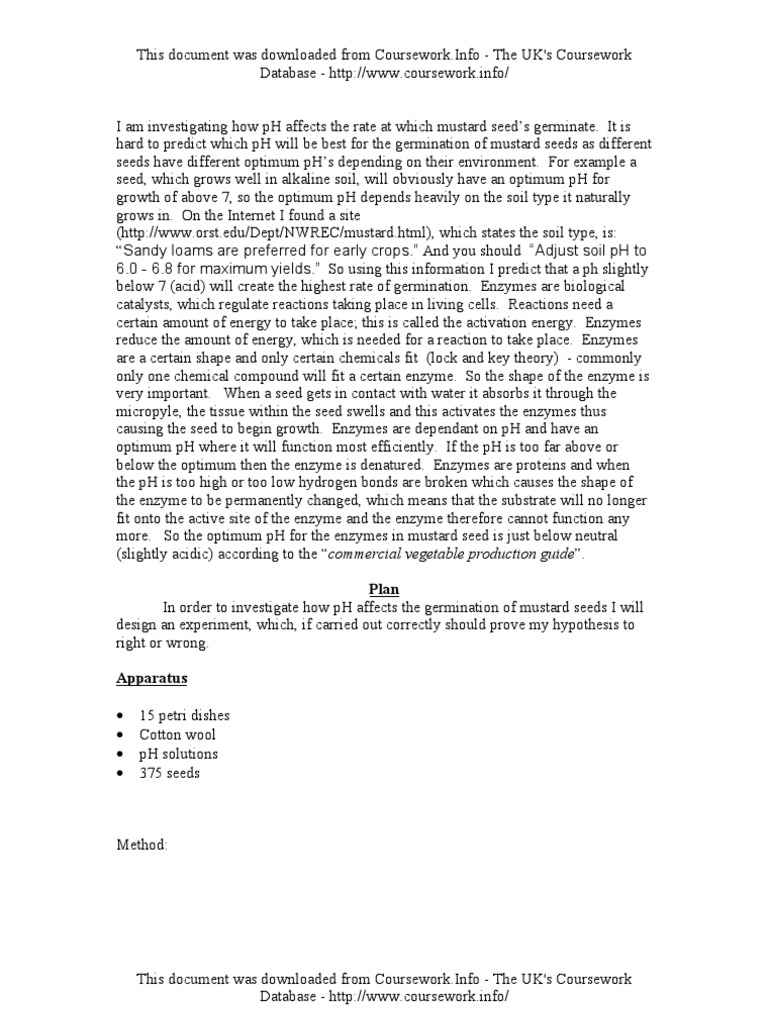PH Mustard Seed | PDF | Enzyme | Seed