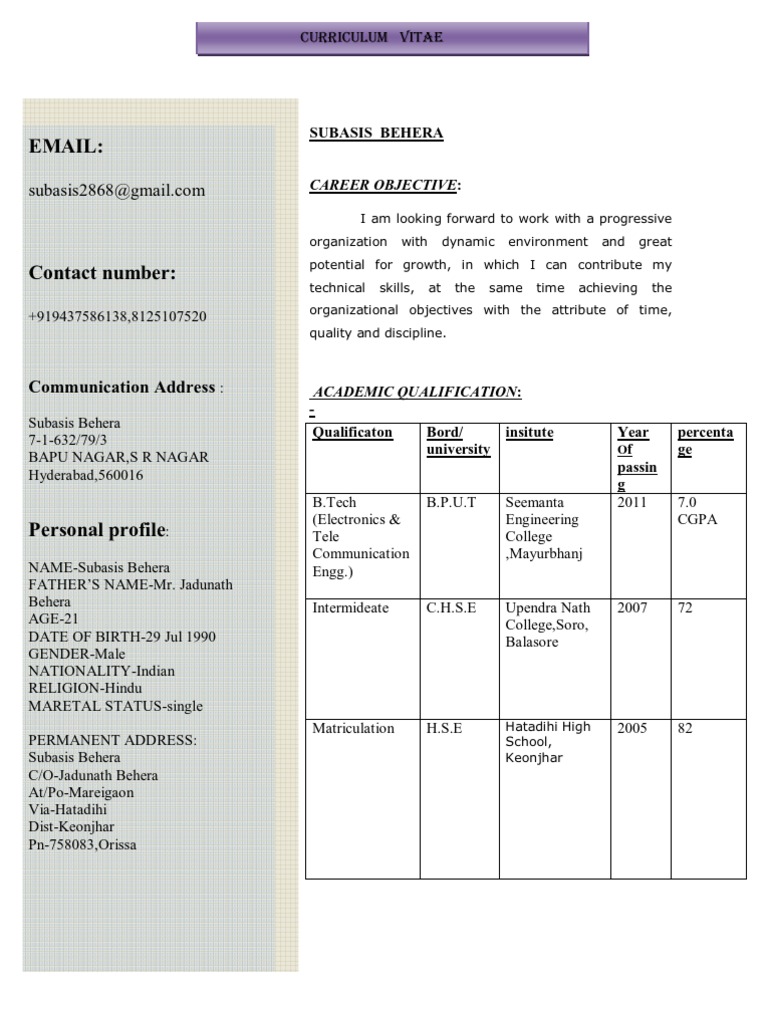 Subasis Resume | PDF