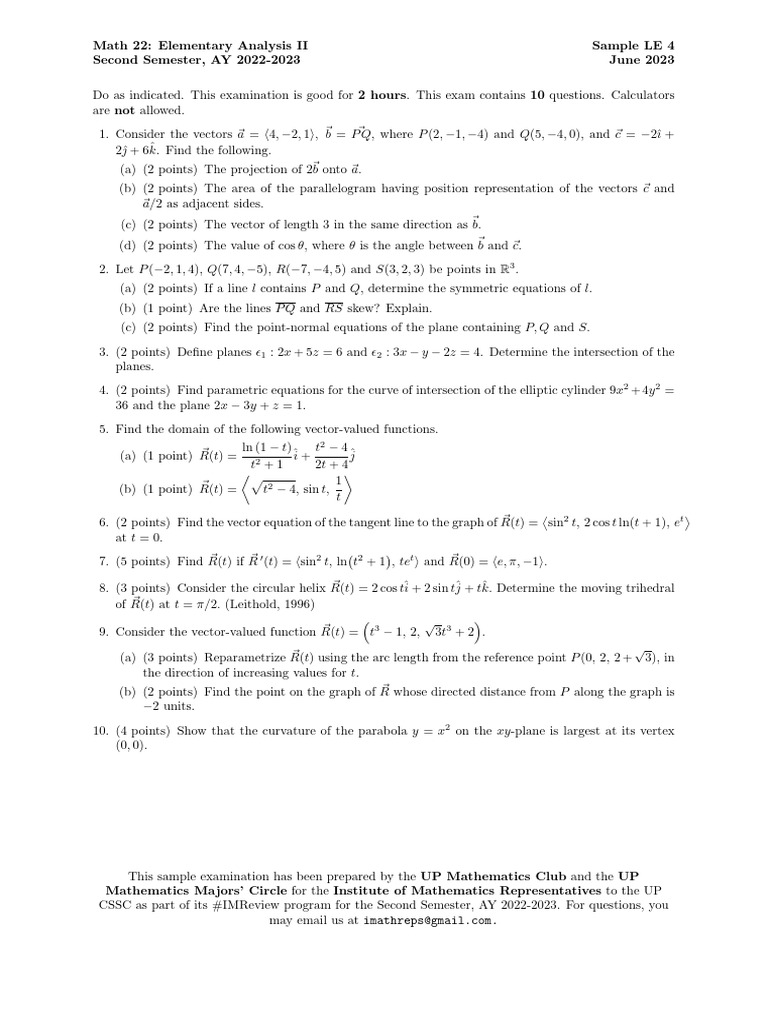 Math 22 LE4 Samplex | PDF