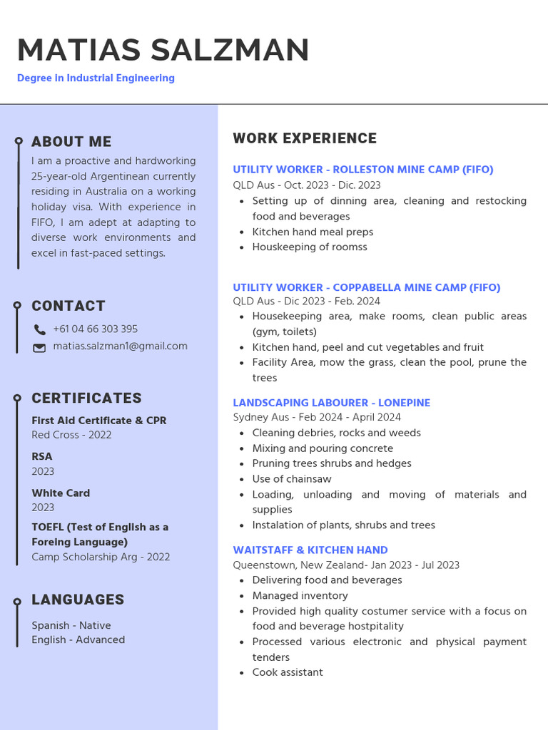 Curriculum Vitae - Matias | PDF