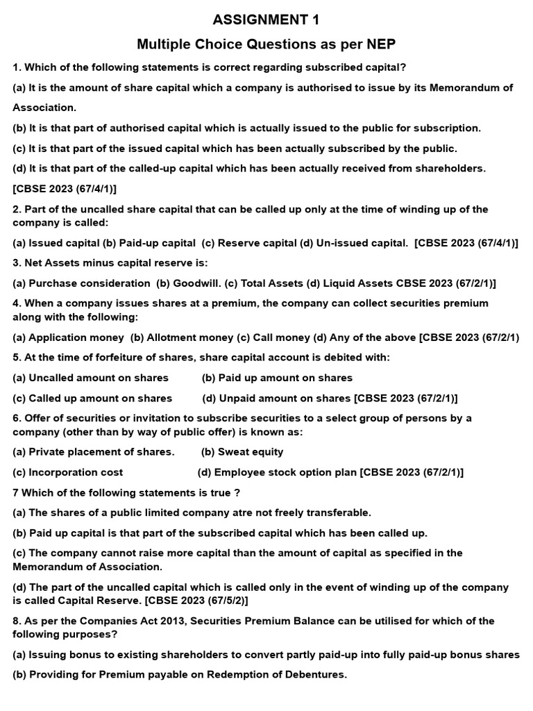 Understanding Uncalled Capital | PDF | Debits And Credits | Equity ...