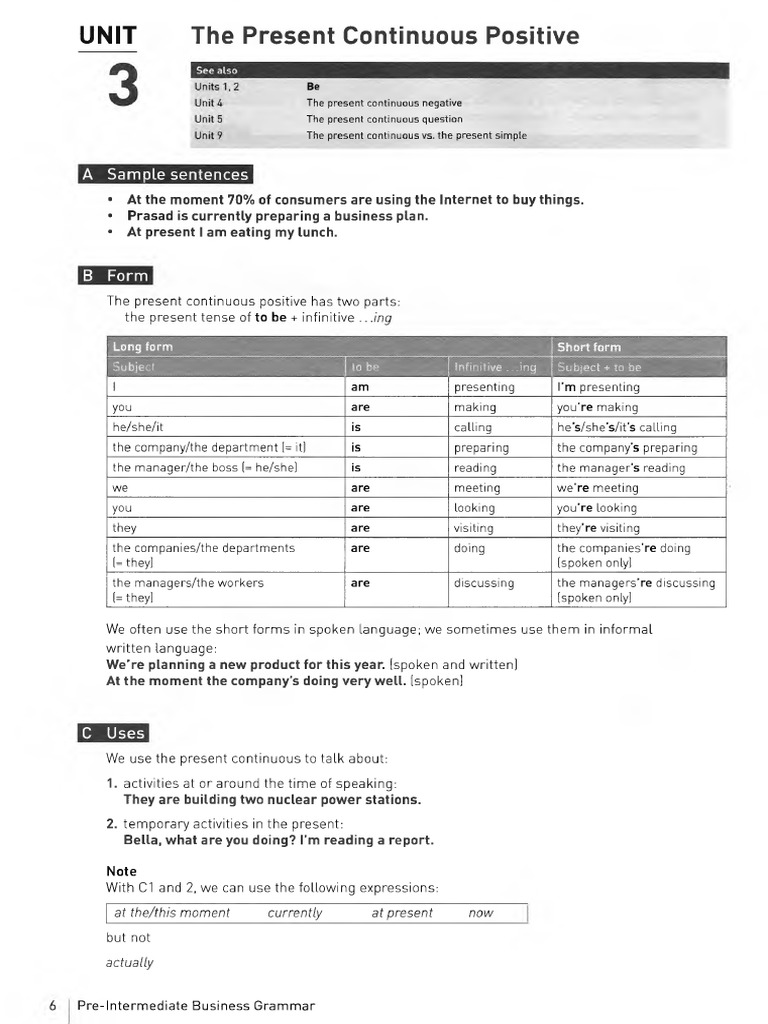 Present Continuous Tense BIG | PDF | Linguistics | Language Mechanics