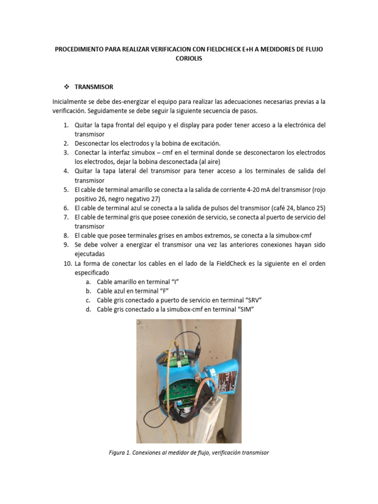Procedimiento Fieldcheck | PDF