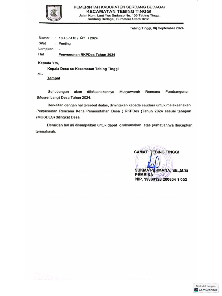 Penyusunan RKPDes Tahun 2024 | PDF