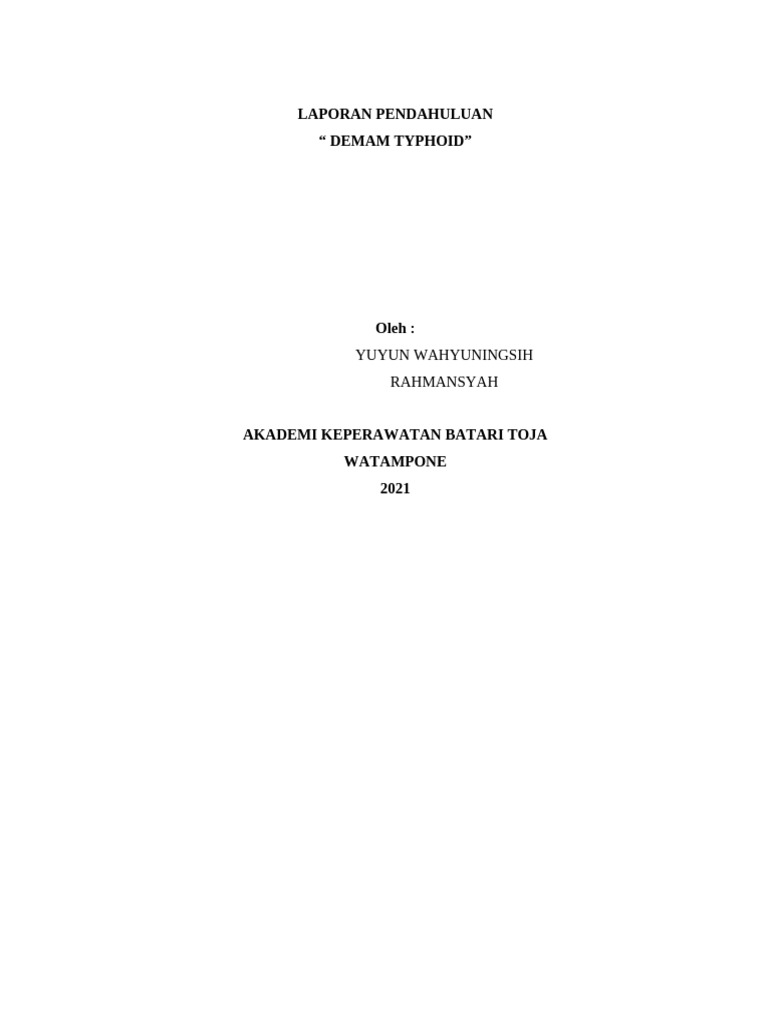 LP Demam Typoid Ayu Seri | PDF