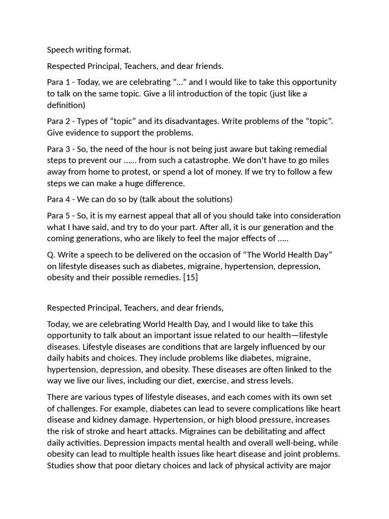 Speech writing format | PDF