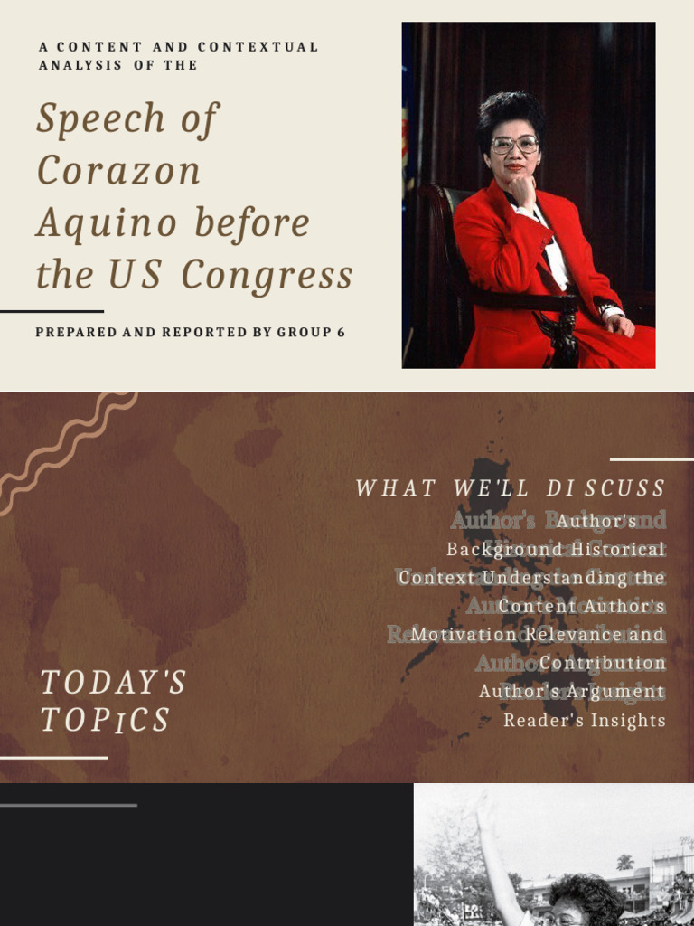 Speech of Corazon Aquino Before The US Congress | PDF | Corazon Aquino ...