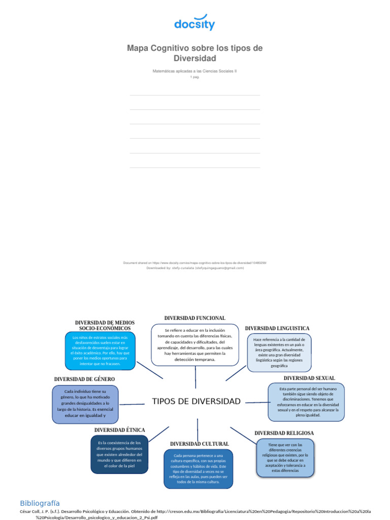 Docsity Mapa Cognitivo Sobre Los Tipos de Diversidad | PDF