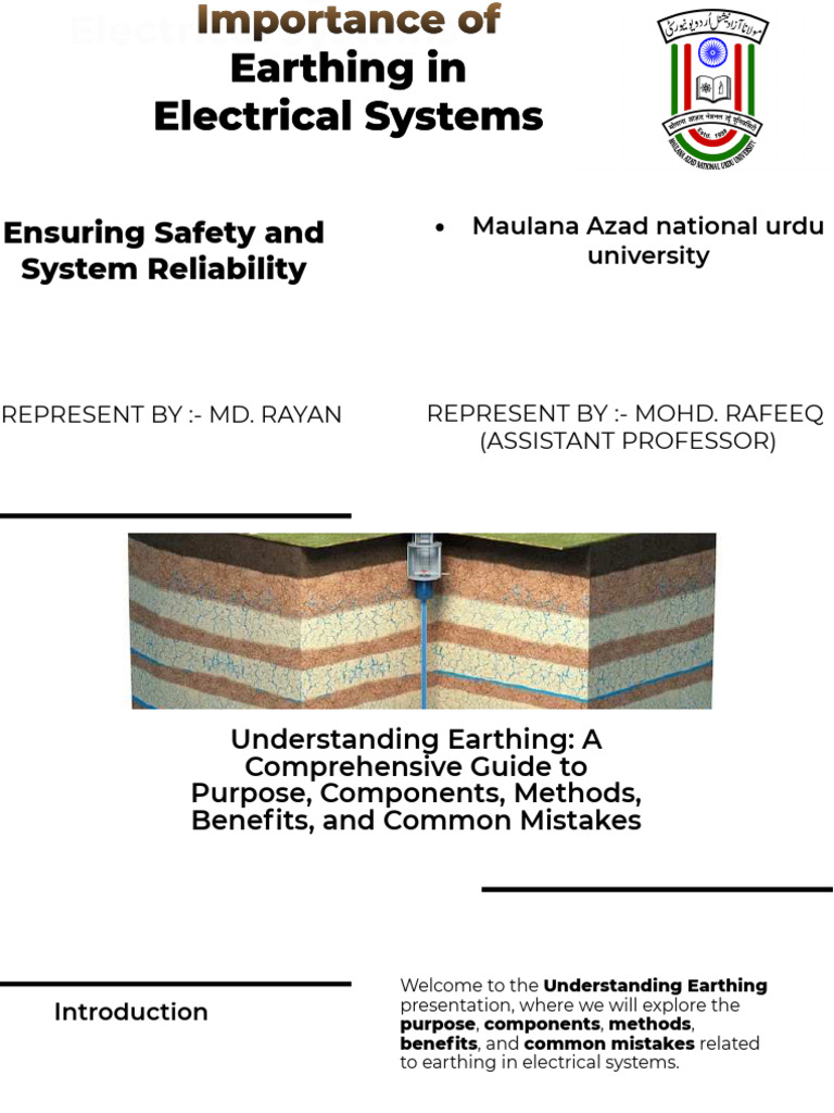Earthing Presentation Created by MD Rayan | PDF