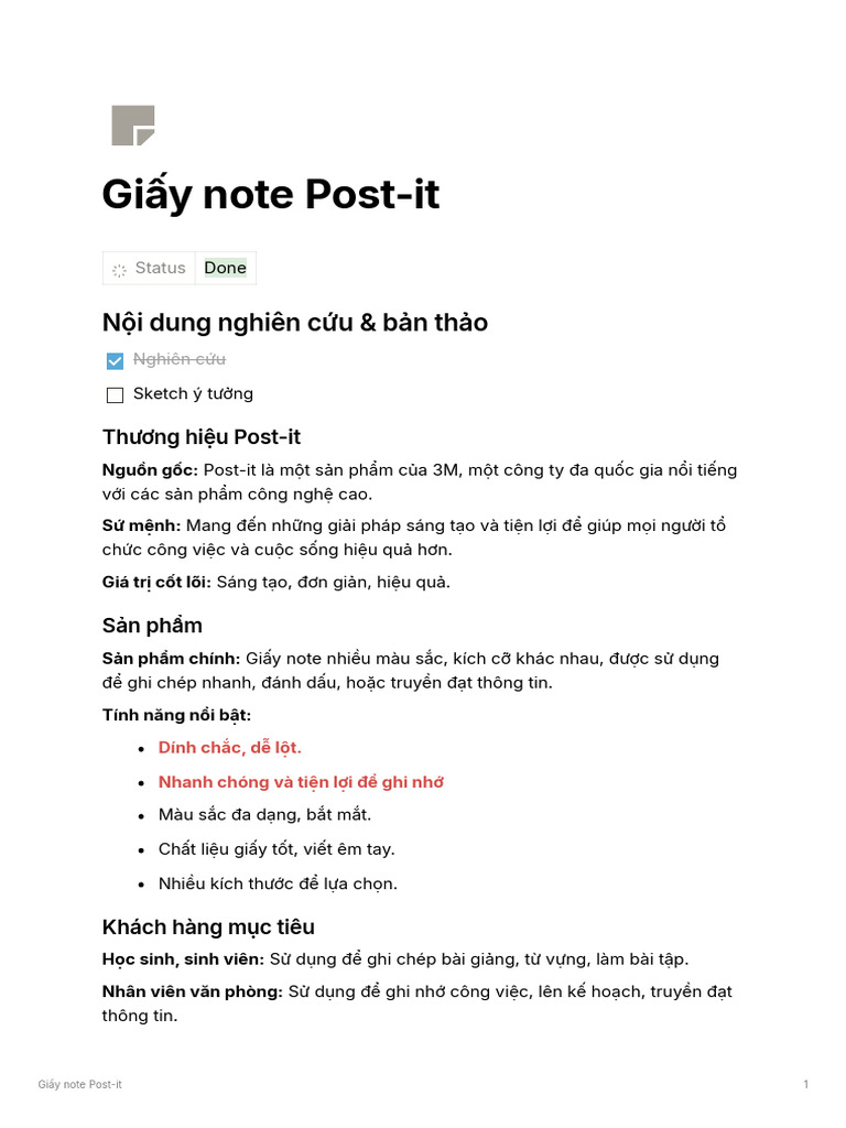 Giy Note Post-It | PDF