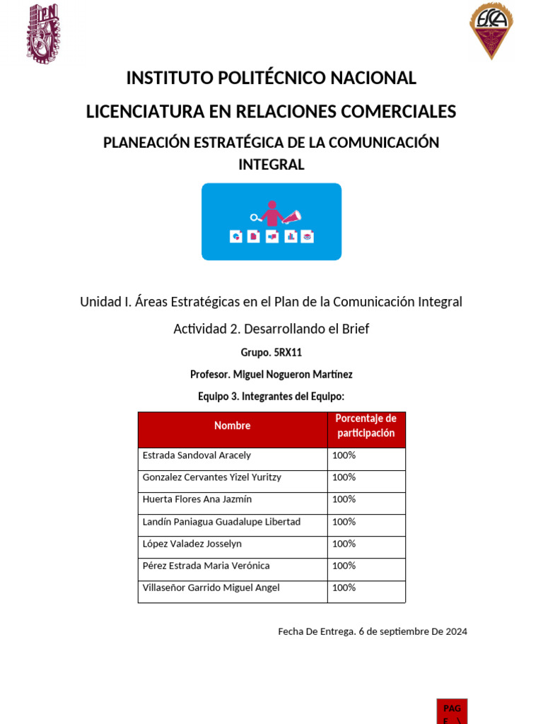 U1 - Act.2 - Desarrollando El Brief - LPGL | PDF