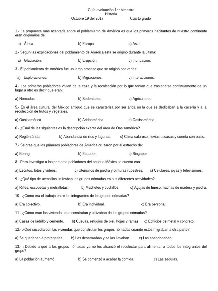 Guía Historia 1er Bim | PDF