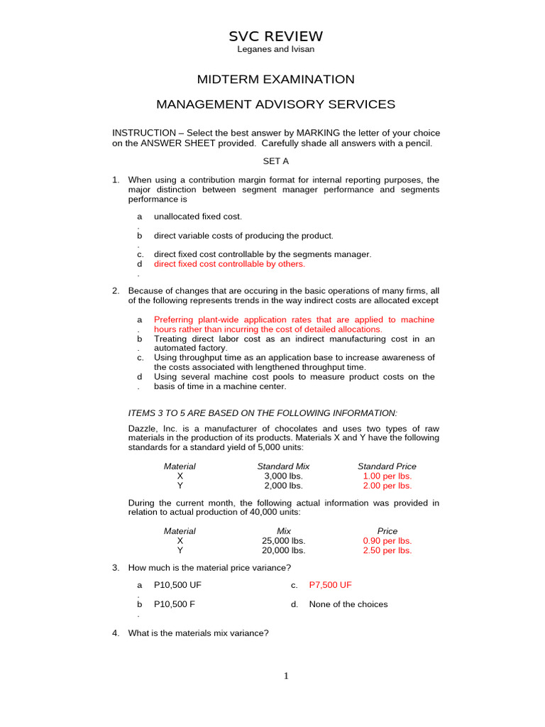 With Answers Galfo Mas Review Set A Bsa4 Midterms | PDF