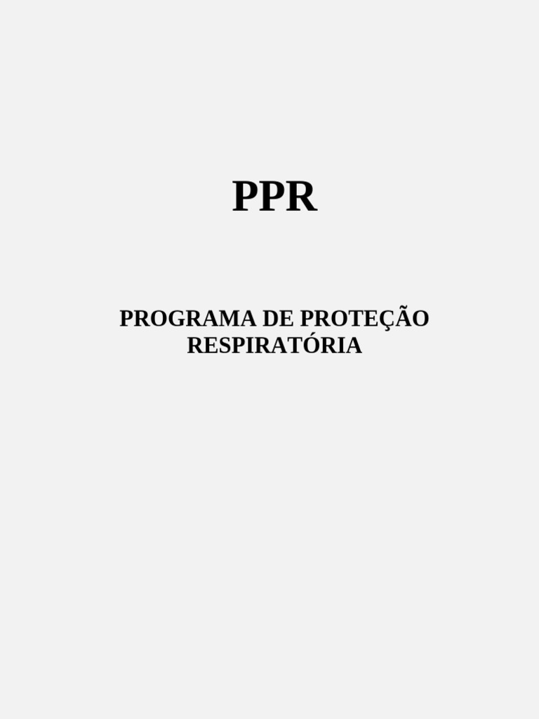 Modelo PPR - Programa de Protecao Respiratoria | PDF