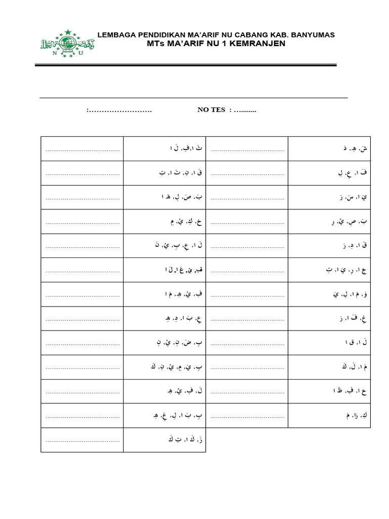 Soal Asesmen Pelajaran Imla Kelas 7 MTS | PDF