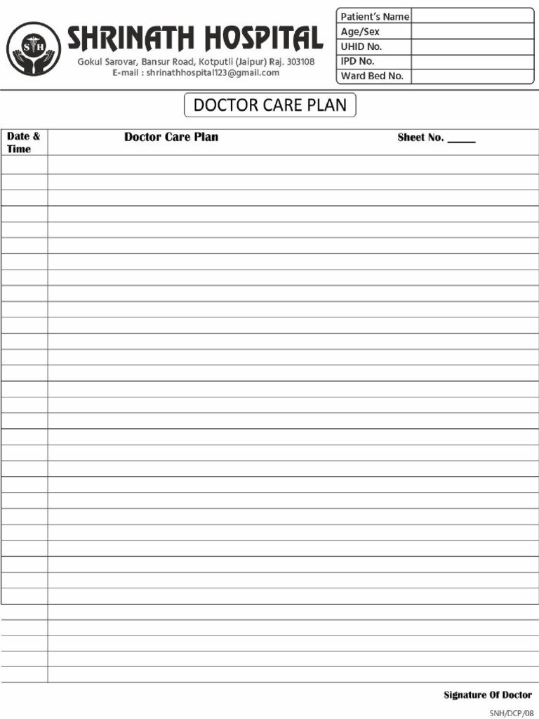 Doctor Care Plan | PDF