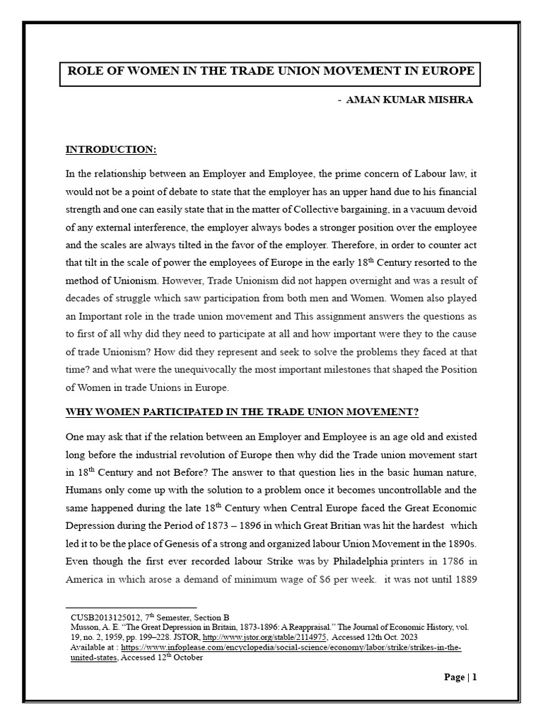 Labour Law Assignment (Aman Kumar Mishra) | PDF | Trade Union | Politics