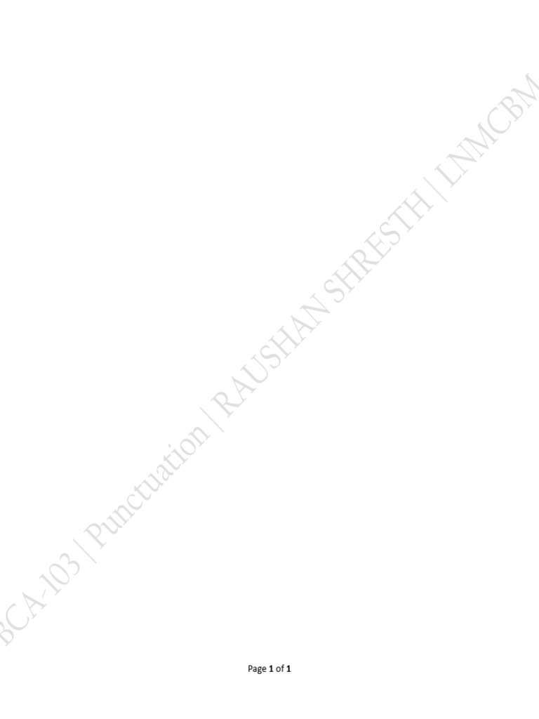 BCA - 103 - Punctuation | PDF