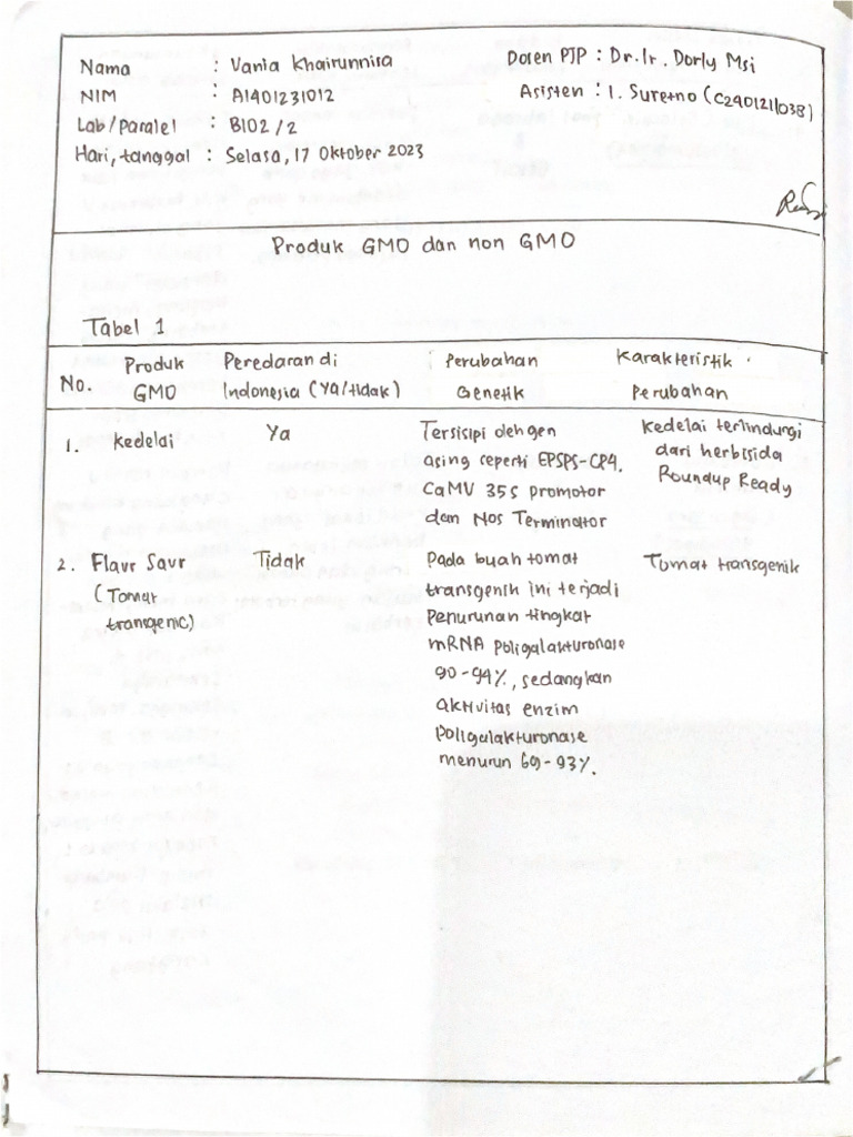 LAPORAN SEMENTARA PRODUK GMO DAN NON GMO | PDF