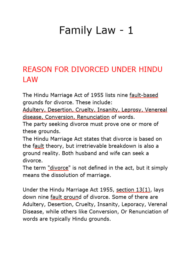 Family Law-1 | PDF