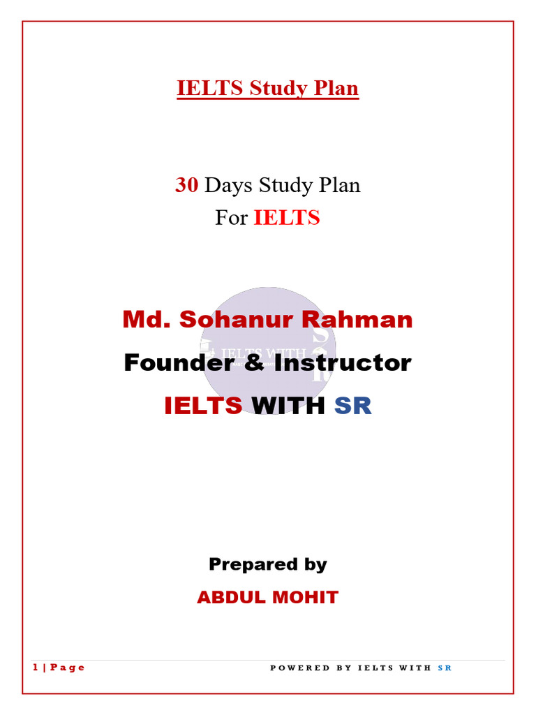 Study Plan For IELTS | PDF