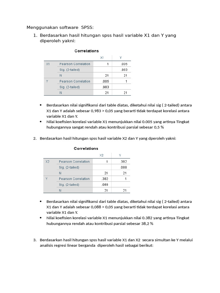 Analisis Korelasi Spss | PDF