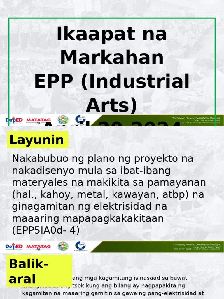 Epp Industrial Arts Week 6 | PDF
