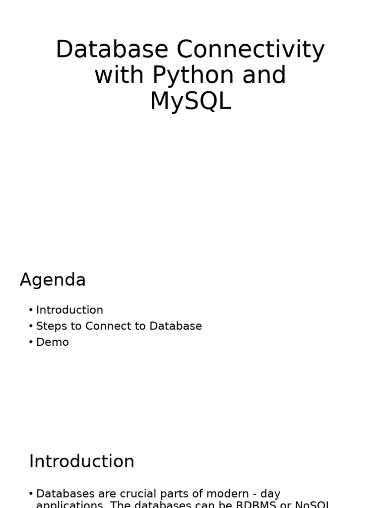 Database Connectivity With Python and MySQL1 | PDF