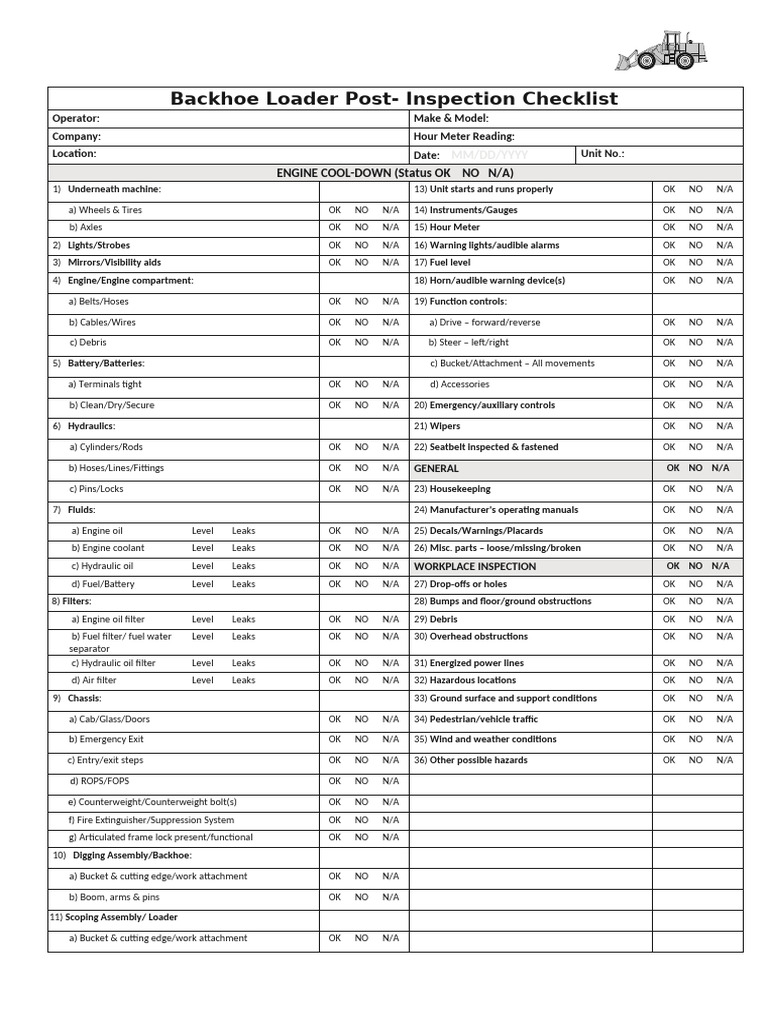 BLO Post - Inspection Checklist | PDF