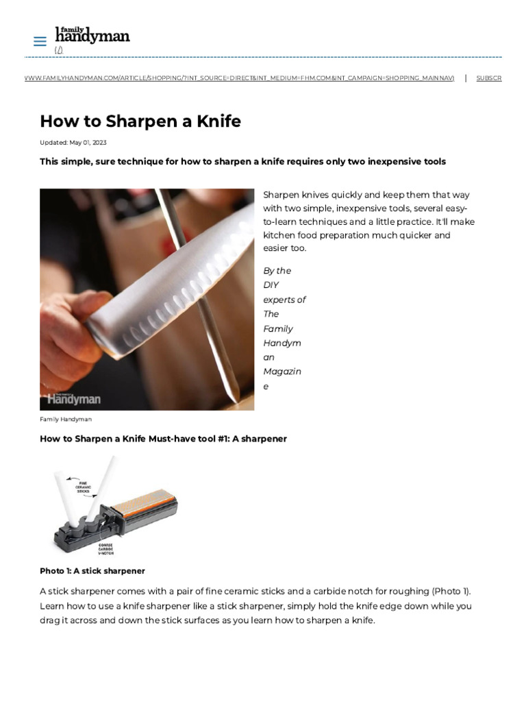 Sharpening Knives | PDF