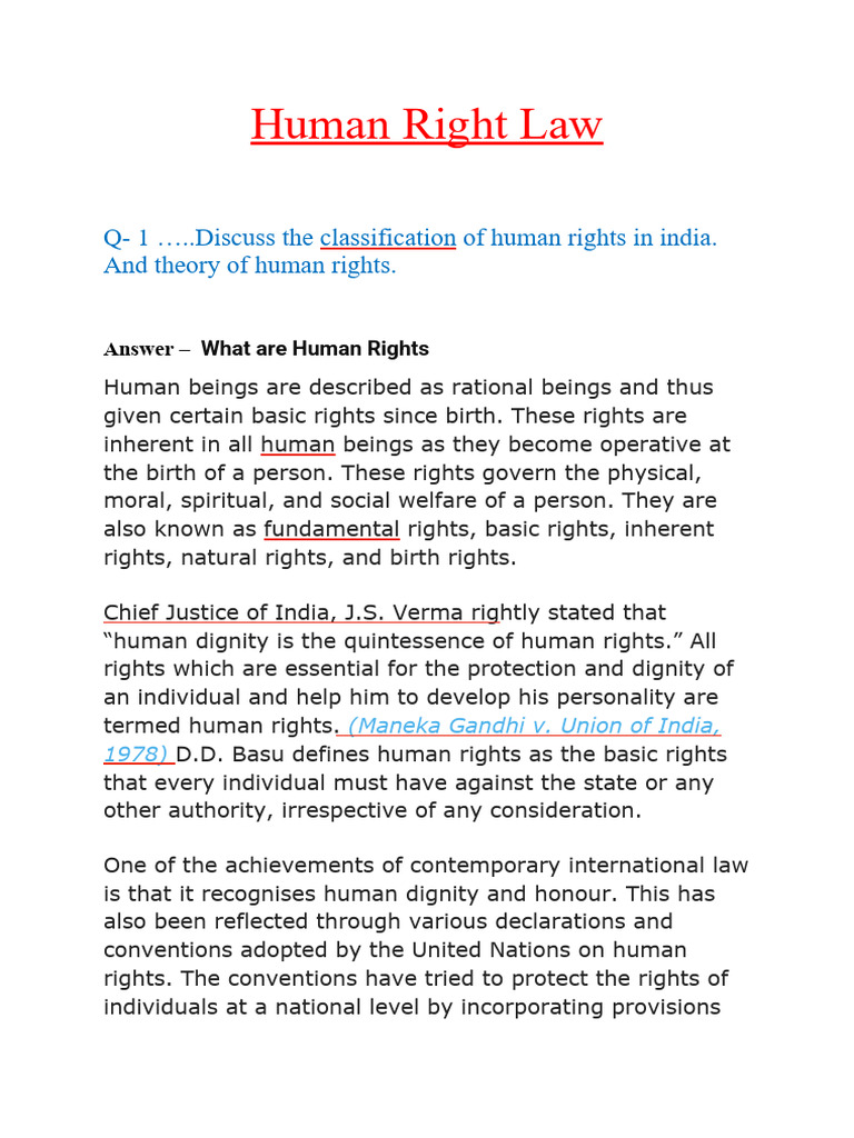 Human Right Law | PDF