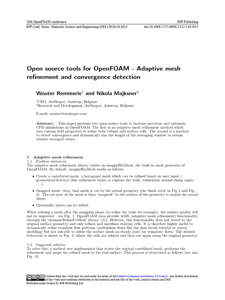 AirShaper - mesh refinement and convergence detection | PDF