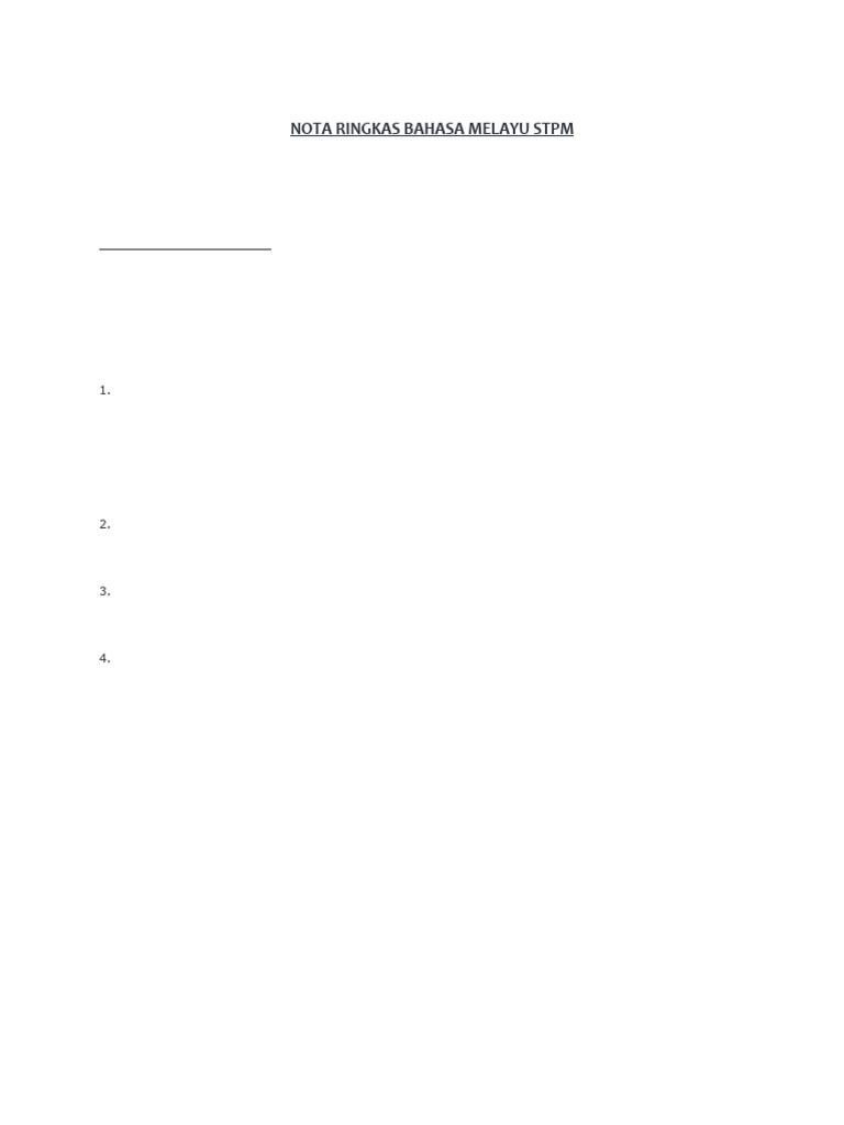 Nota Ringkas BM Penggal 1 | PDF