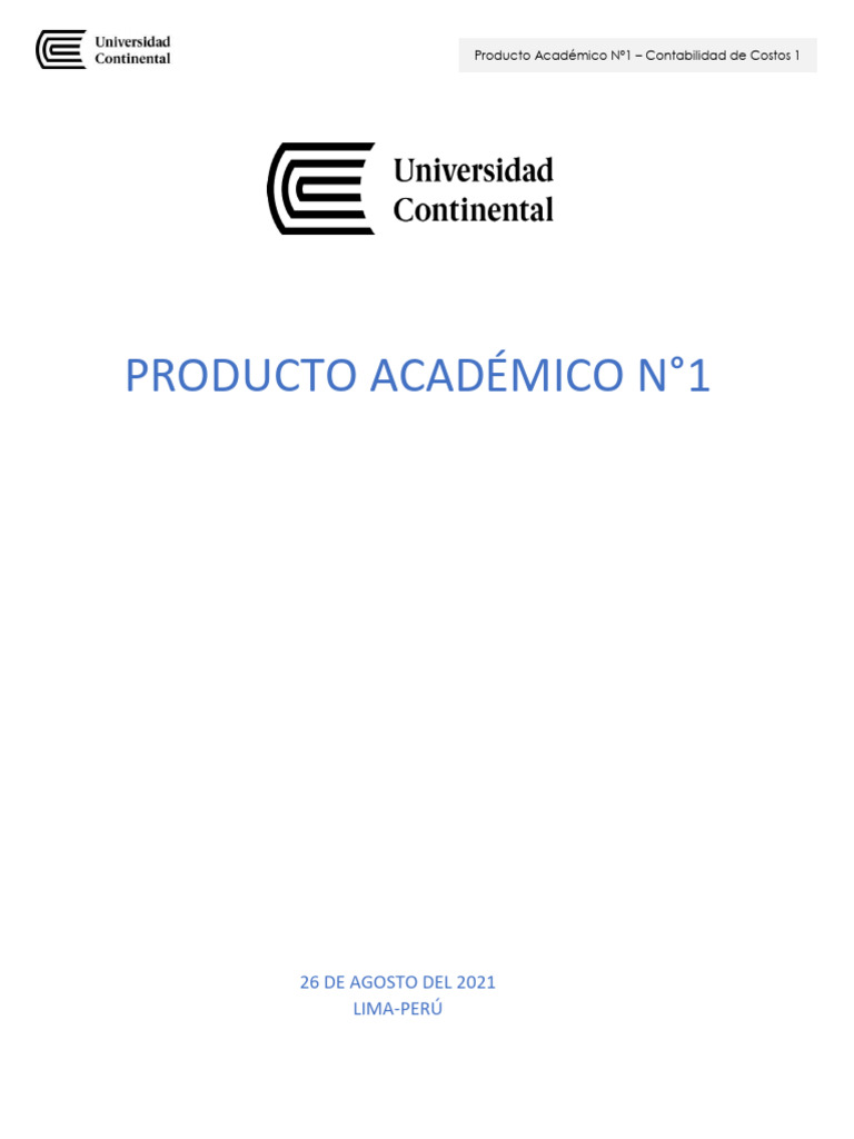 PA1 Contabilidad de Costos (YHBH) | PDF