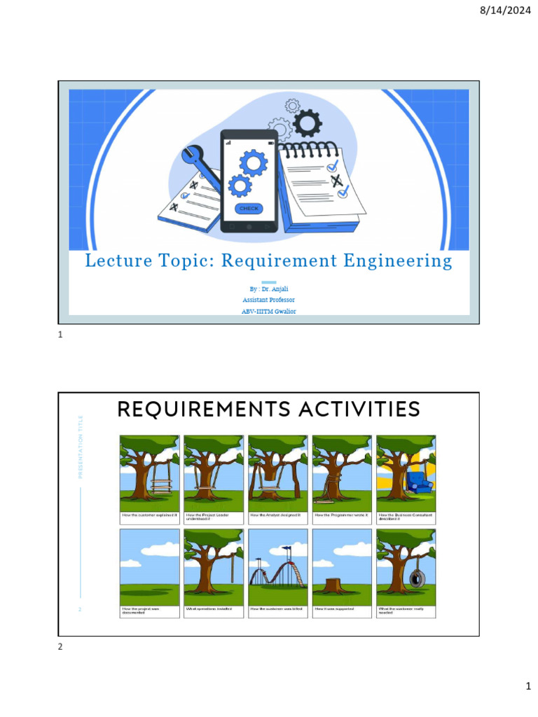 Requirements Activities: Lecture Topic: Requirement Engineering | PDF