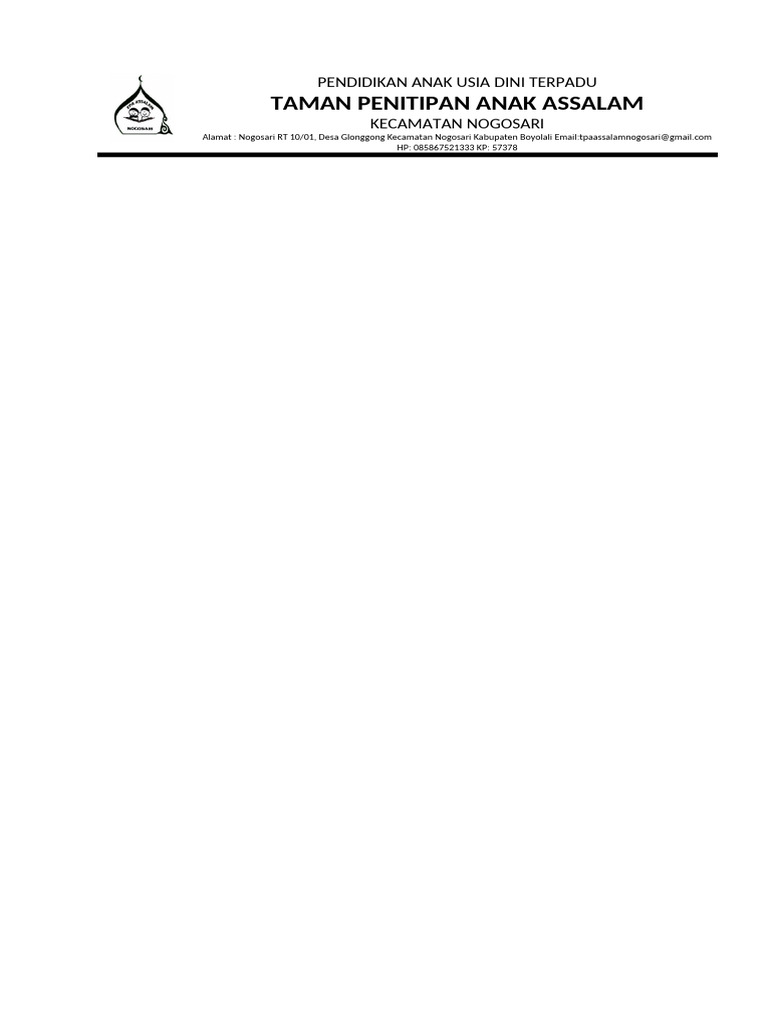 KOP TPA Assalam | PDF