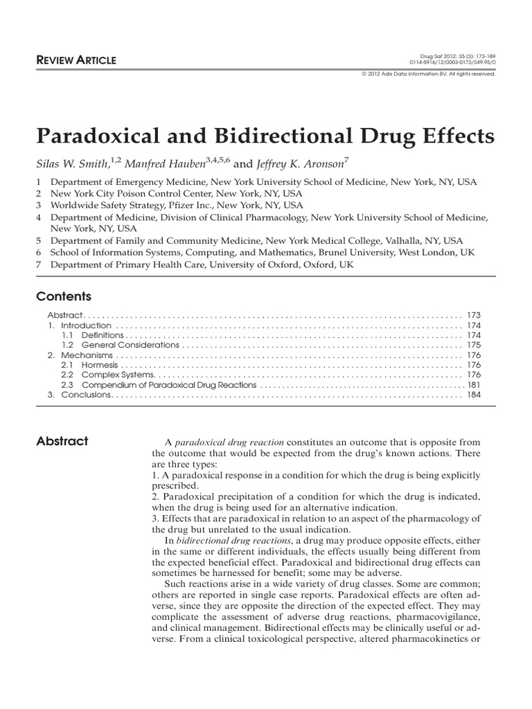 paradox drug effect | PDF
