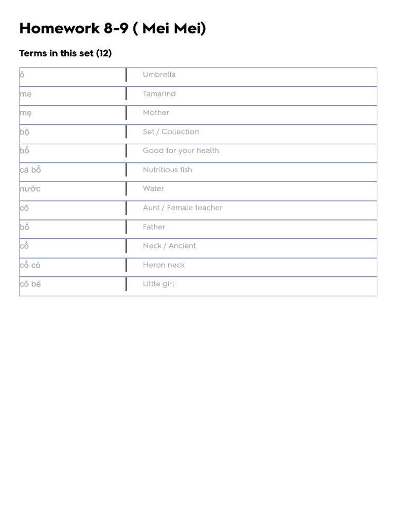 Lesson Note 8-9 (Mei Mei) | PDF