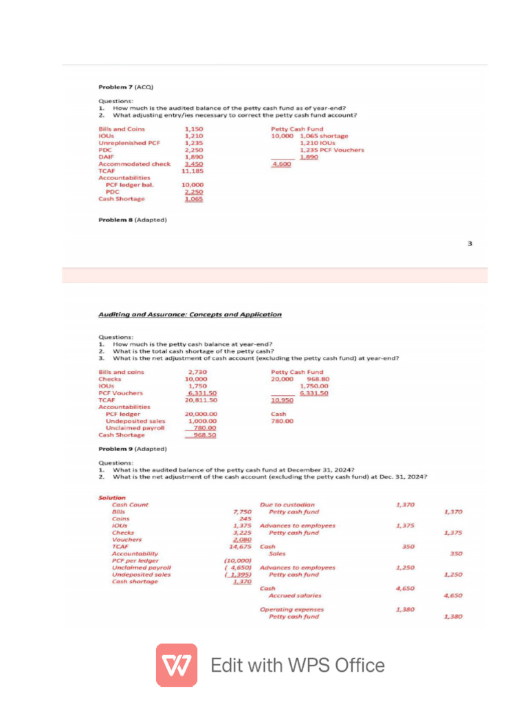 Audit Prob Answers | PDF