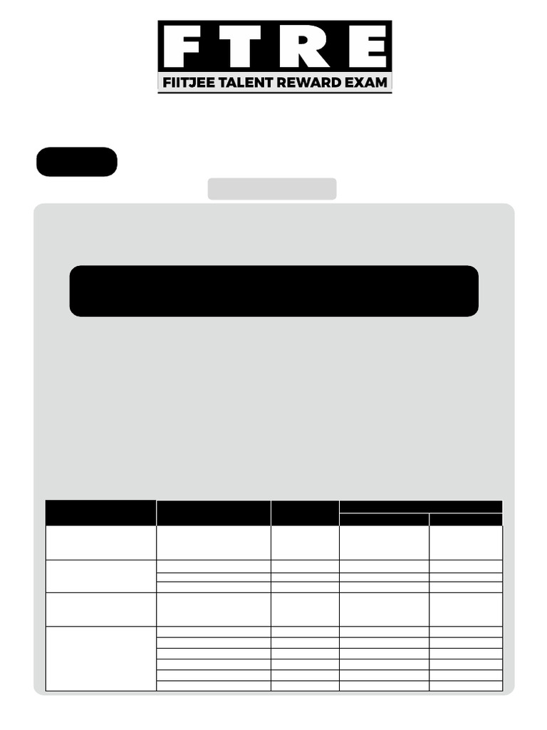 Ftre 2024 Sample Paper Class Viii p1 Ma+s&m | PDF