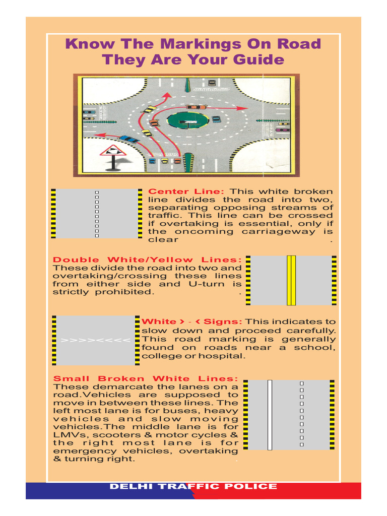 Know The Markings On Road | PDF
