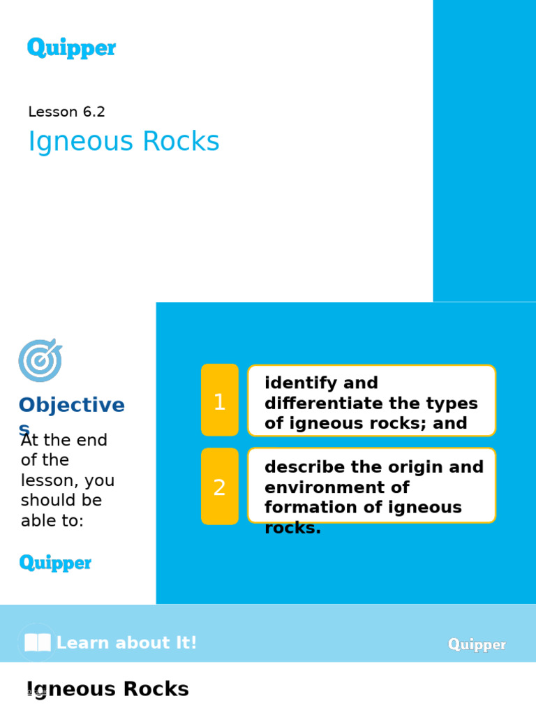 Earth and Life Science SHS 6.2 Igneous Rocks | PDF