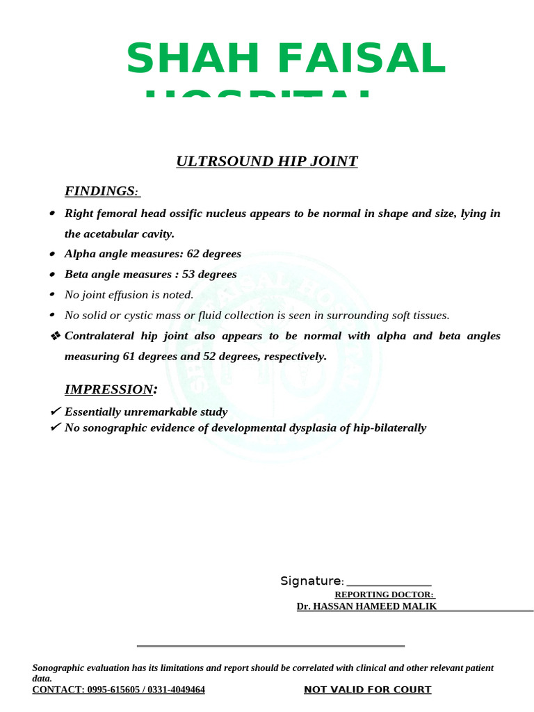 Usg Ddh-Hip Joint | PDF