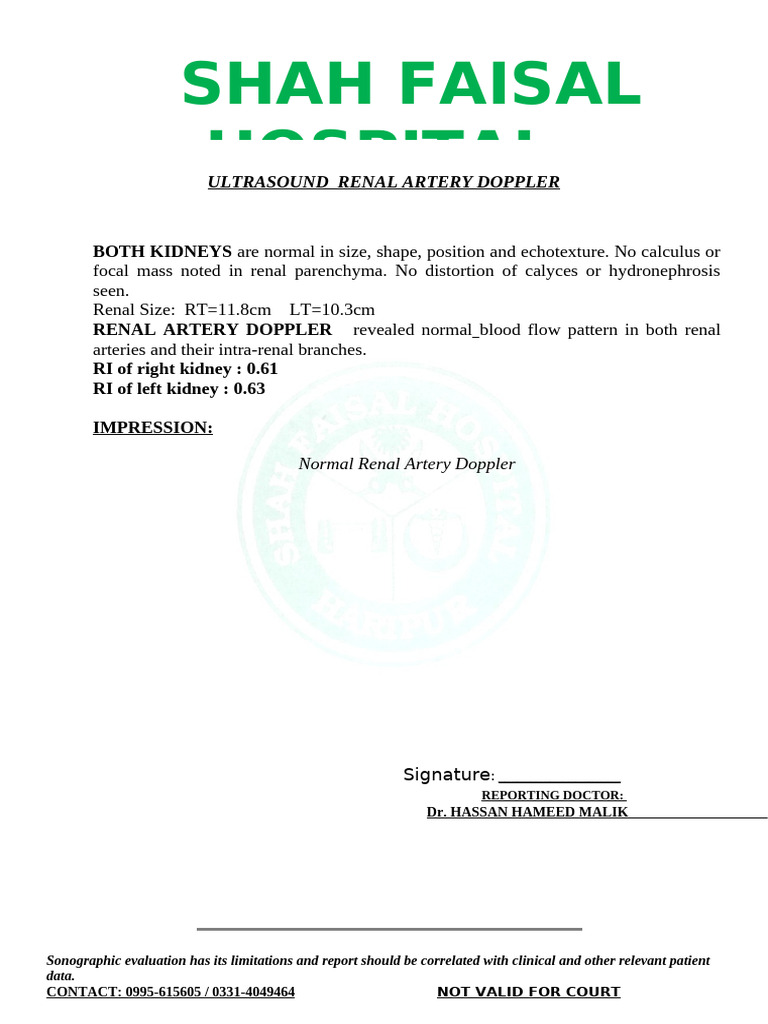 Renal Doppler - Normal | PDF
