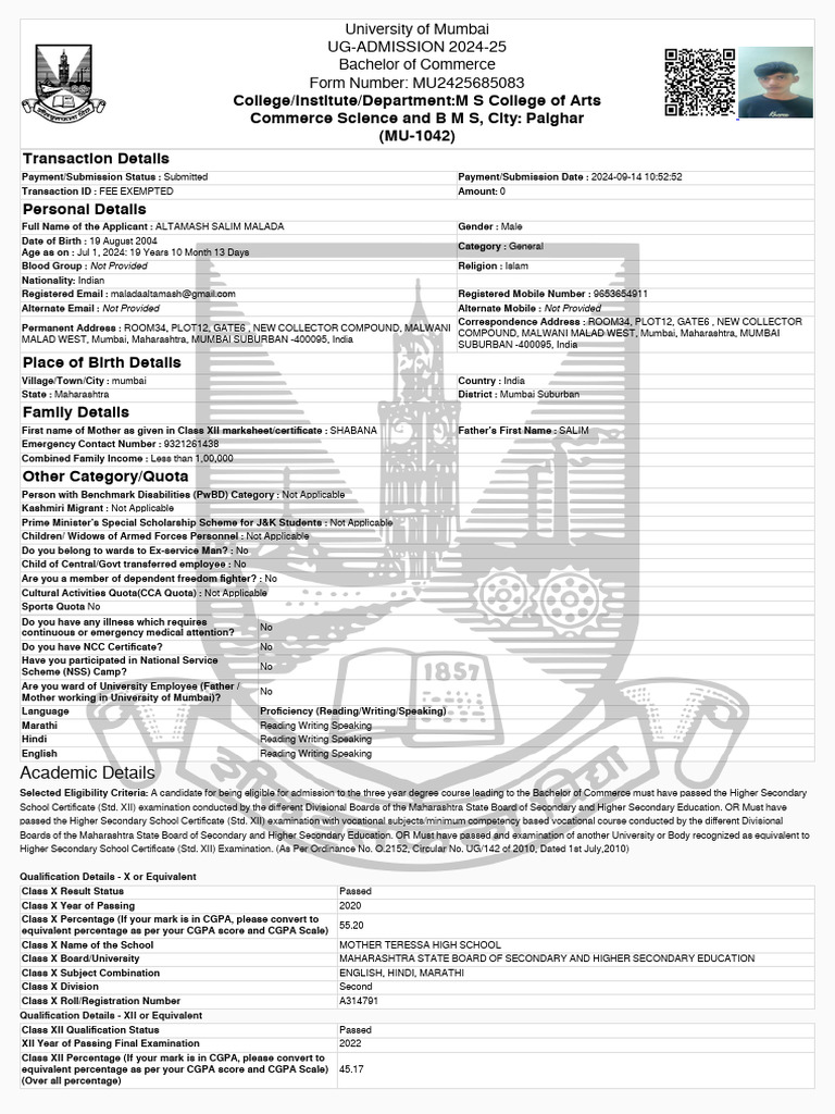 Altamash Malada | PDF