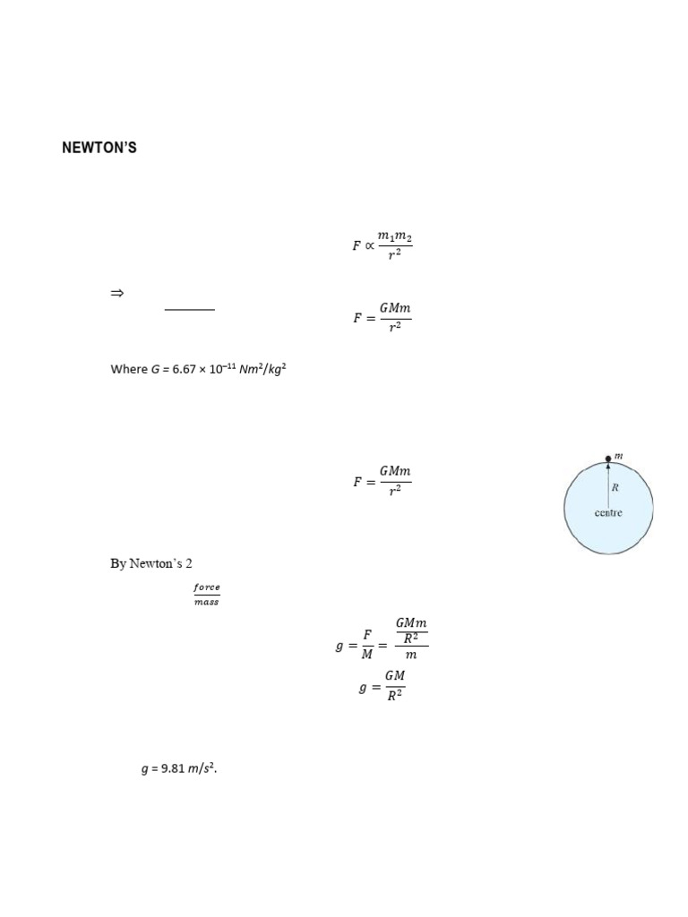 Gravitation Quick Revision | PDF