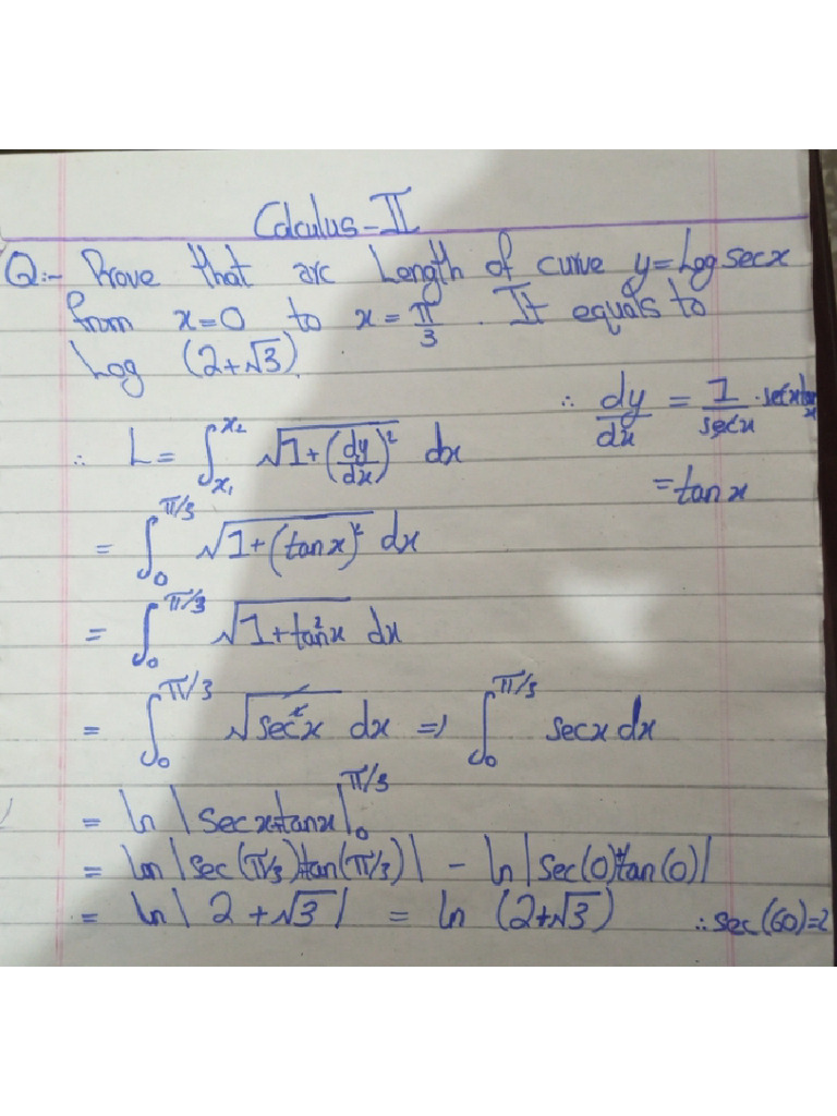 Arc Length Question | PDF
