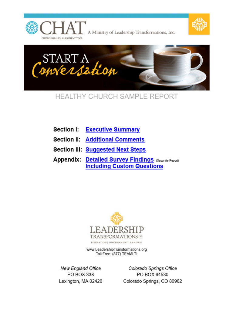 CHAT Report - Sample | PDF | Servant Leadership | Career & Growth