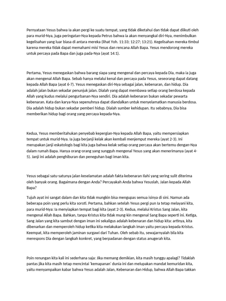 Yesus Jalan Kebenaran & Hidup | PDF | Filsafat