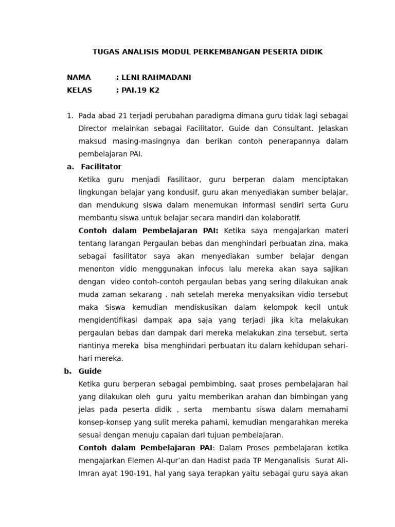 Analisis Materi Ajar Modul Perkembangan Pesdik | PDF